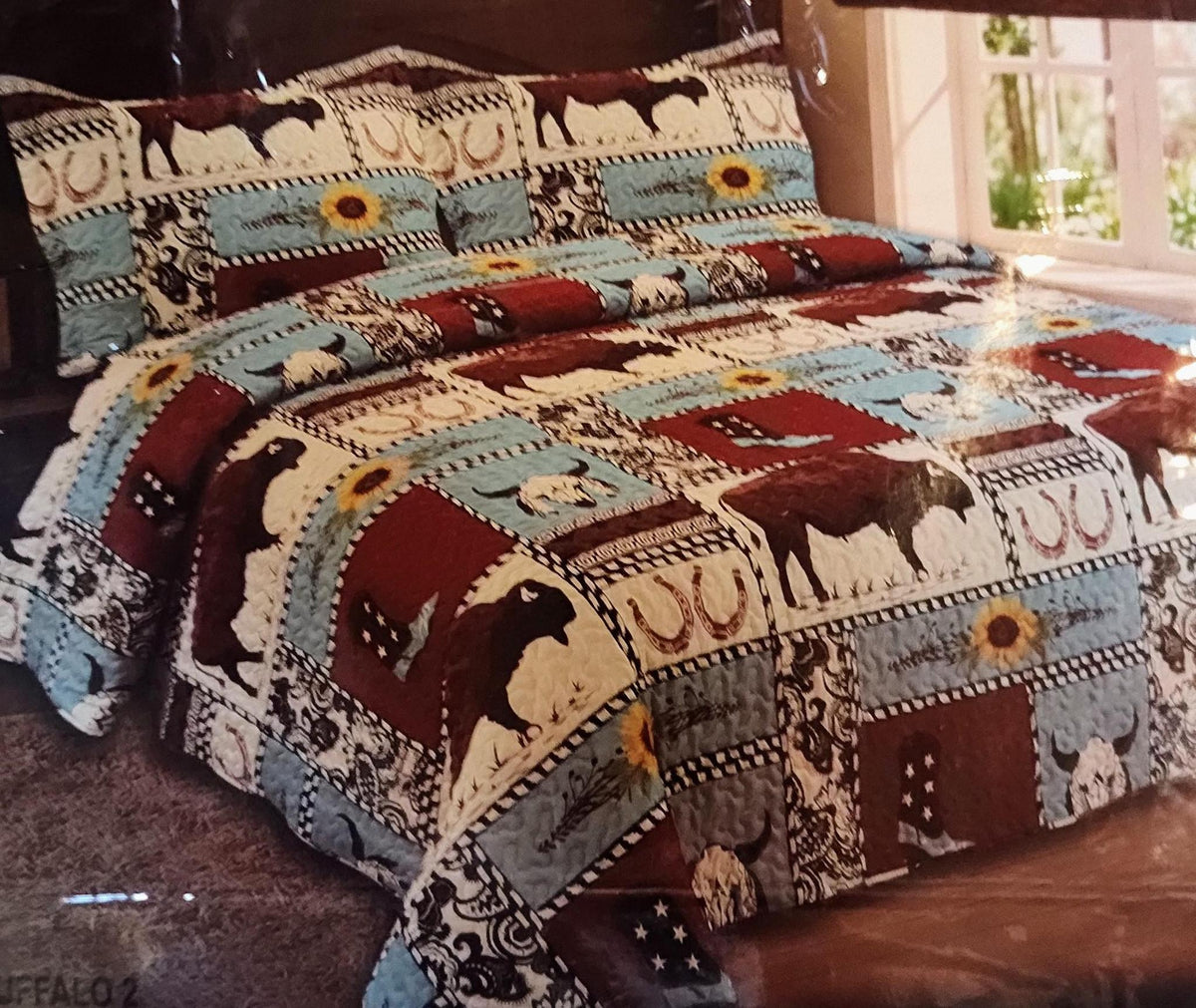 SUNFLOWER & BUFFALO QUILT SET – Trails End Western Wear & Tack