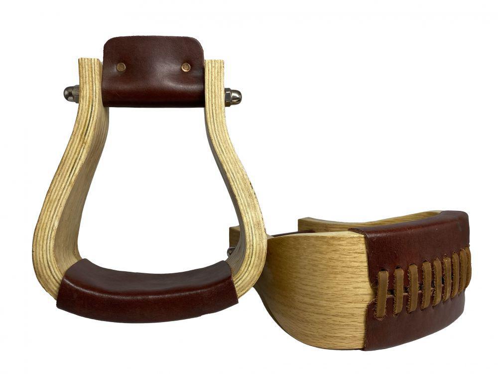 Polished Light Oak Wooden stirrups – Trails End Western Wear & Tack