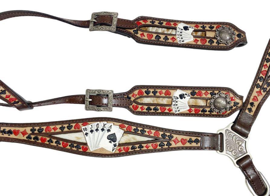 Royal Flush' One Ear Headstall and Breast Collar Set – Trails End ...