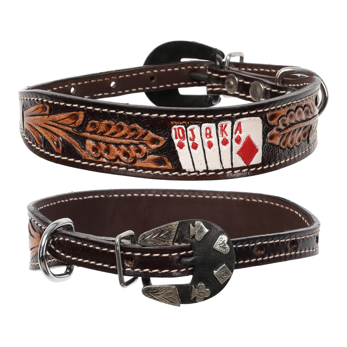 Diamond Flush Leather Dog Collar – Trails End Western Wear & Tack