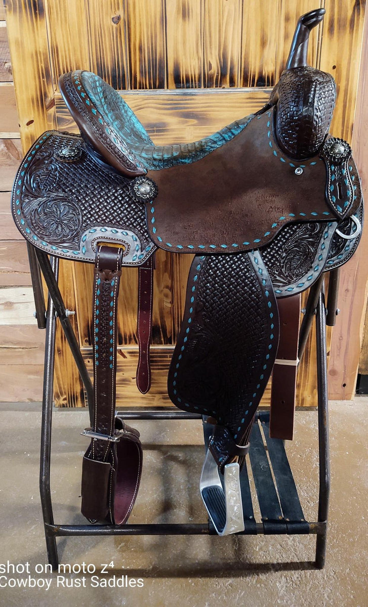 COWBOY RUST BARREL SADDLE 14.5" – Trails End Western Wear & Tack