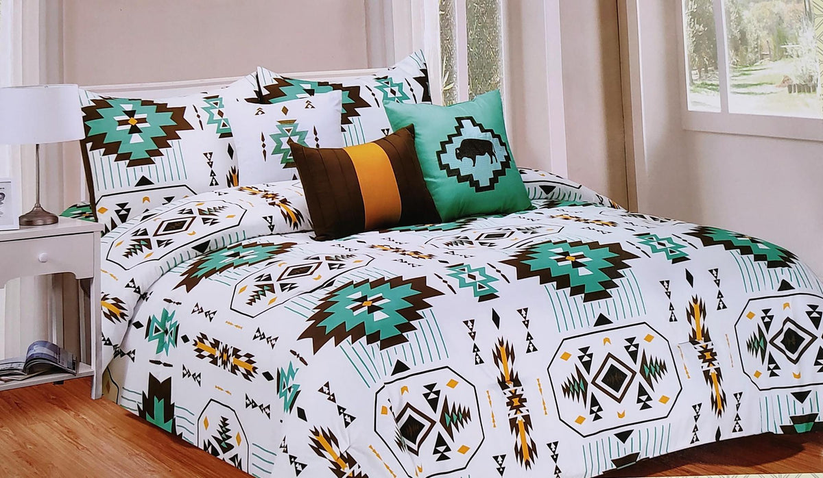MINT AZTEC 6 PC COMFORTER SET – Trails End Western Wear & Tack