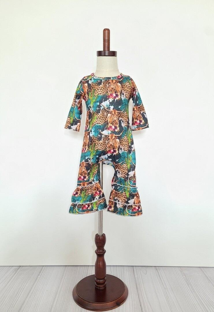 LONG HORN WESTERN GIRLS ROMPER – Trails End Western Wear & Tack